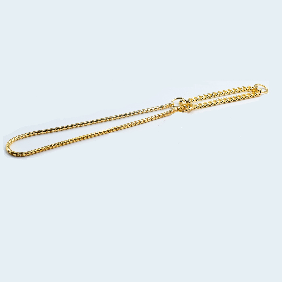 Jokke Snake guldpläterad halvstryp 3,5 mm utställnings halsband - Green Trail Oy webbutik